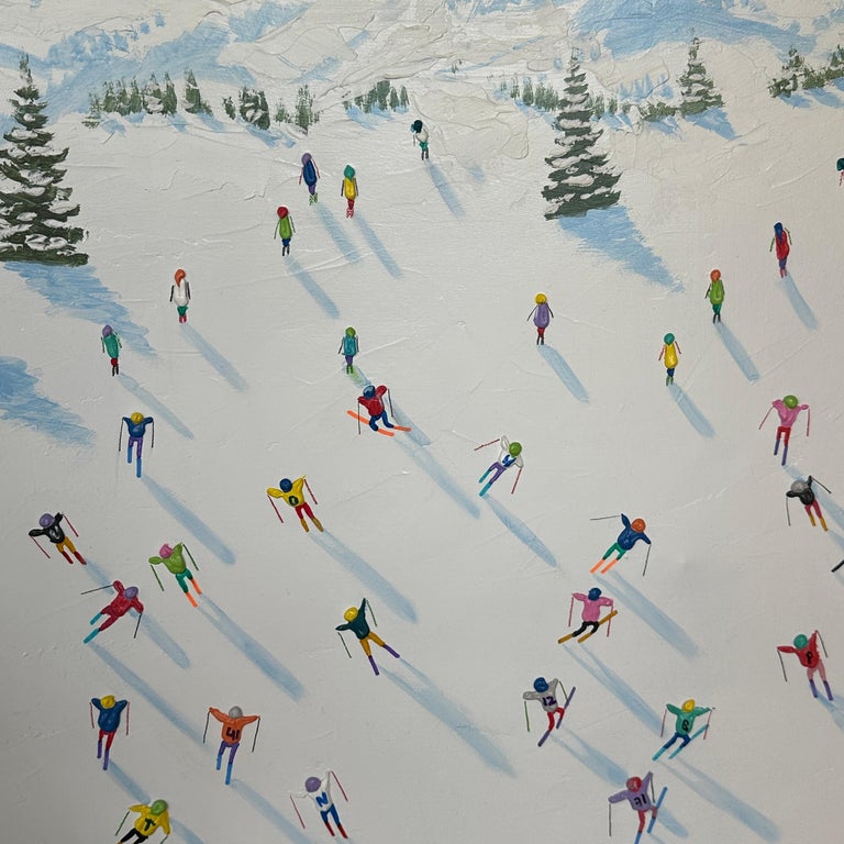 Max Todd - 'Down the Slopes' Contemporary landscape painting of figures ...