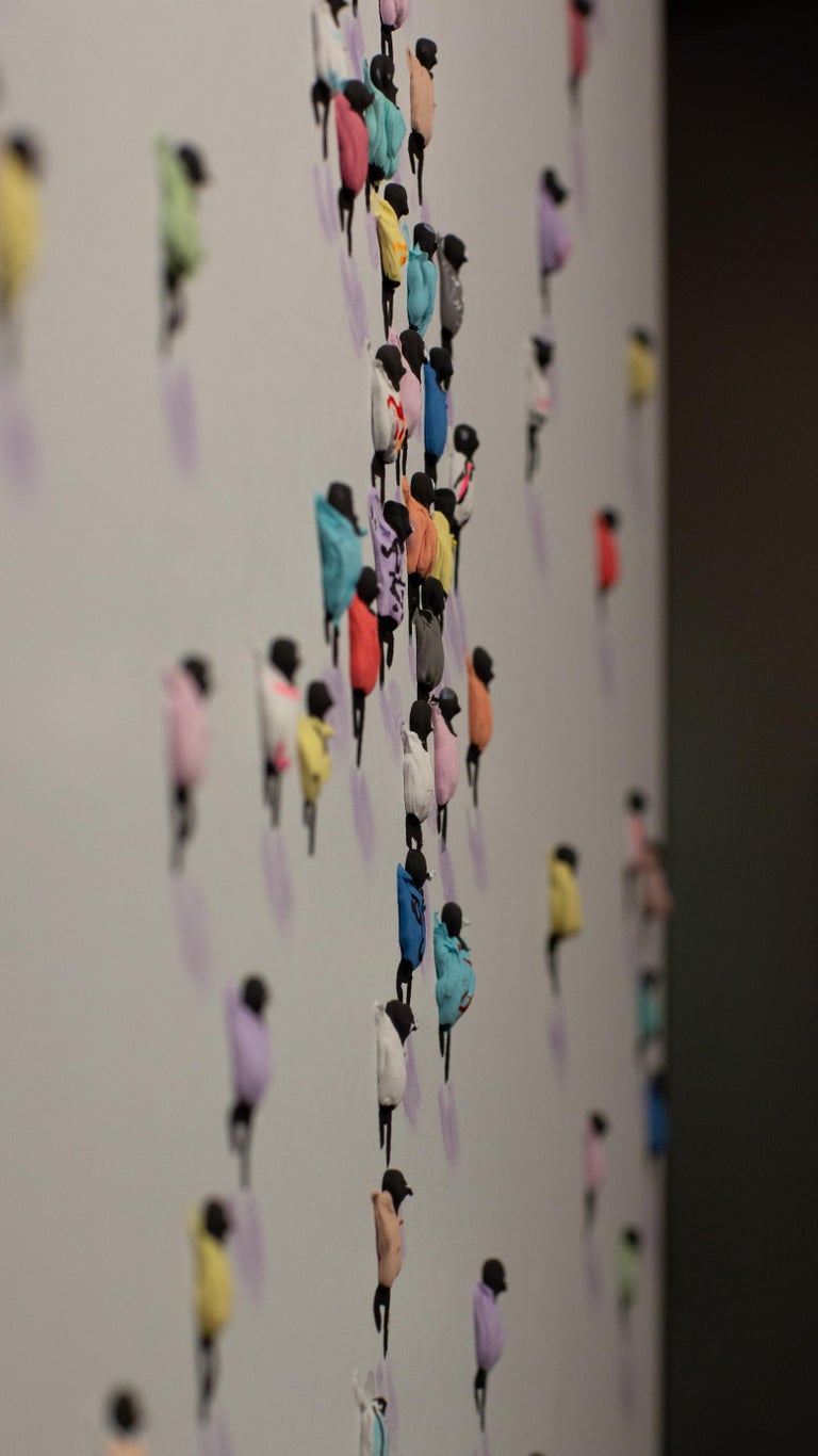 Max Todd - 'Evening Crowd' Contemporary Colourful 3D painting of ...