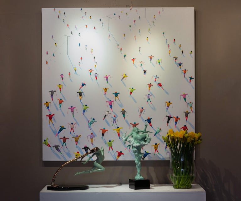 Max Todd - 'Ski School Days' Colourful Contemporary 3D Figurative ...