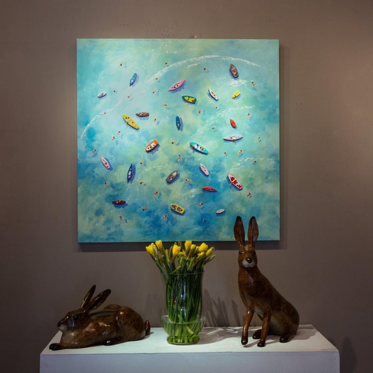 Max Todd - 'Staying Afloat' Colourful Contemporary 3D Painting of boats ...