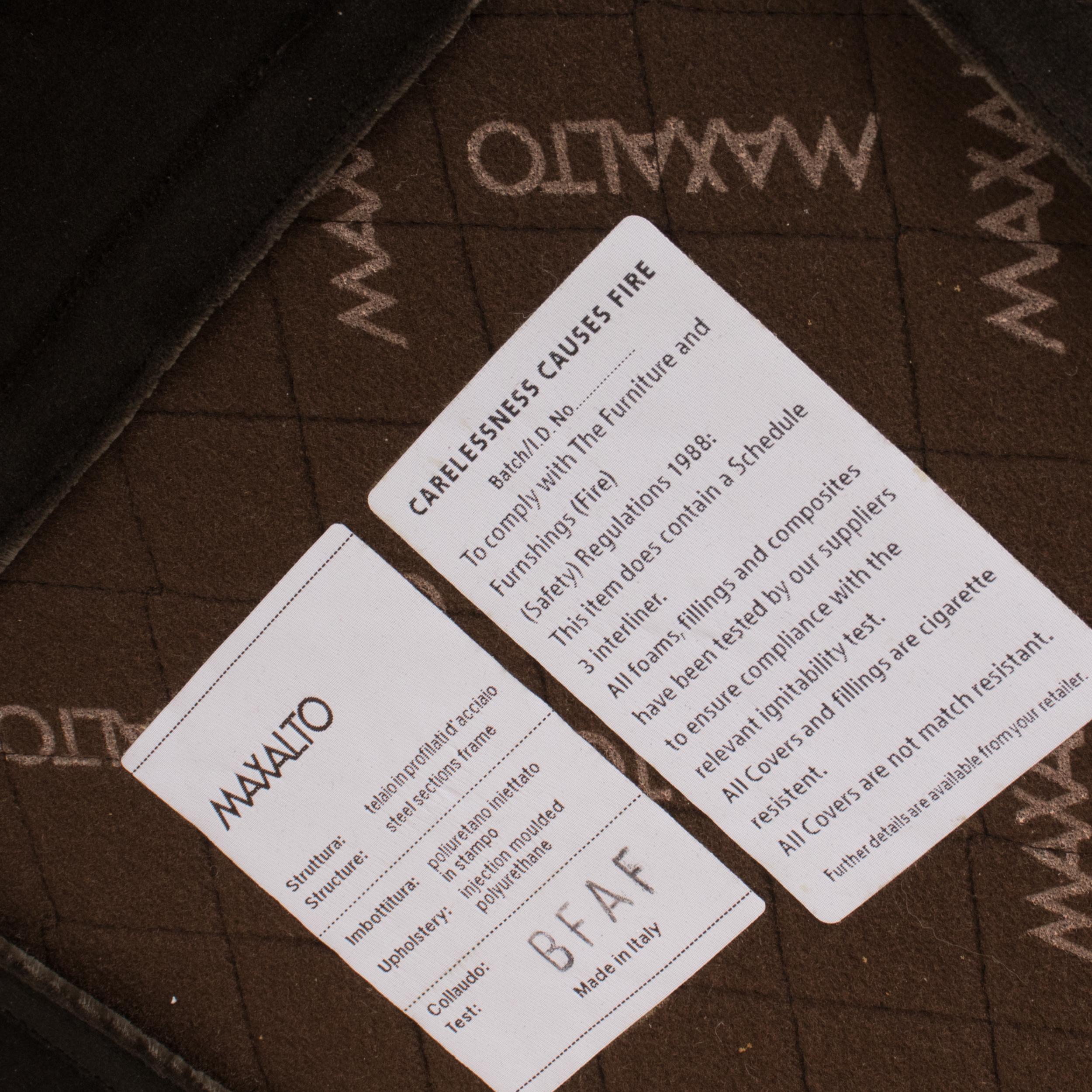 Maxalto by Antonio Citterio Febo Grey Velvet Dining Chairs, Set of 6 at ...