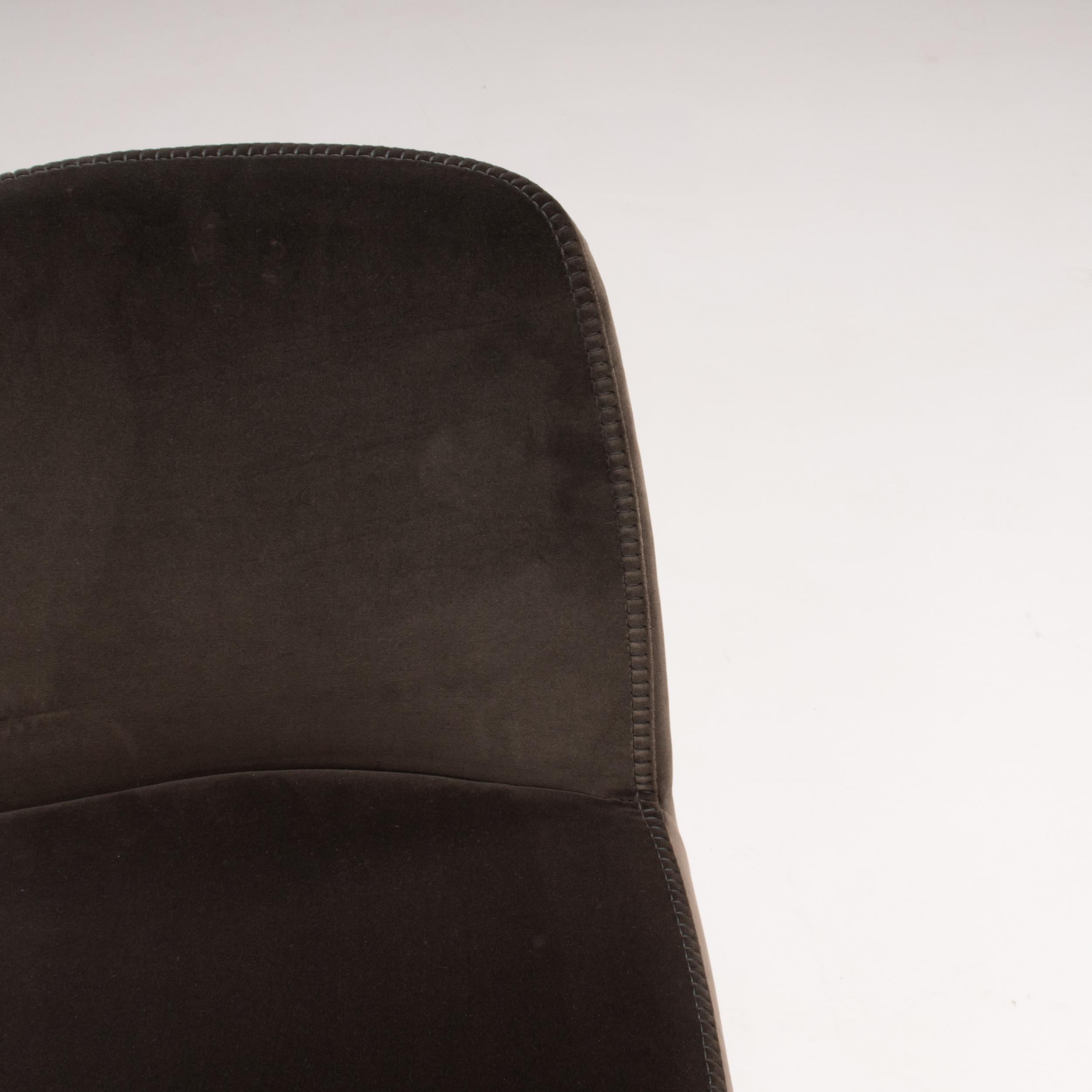 Maxalto by Antonio Citterio Febo Grey Velvet Dining Chairs, Set of 6 at ...