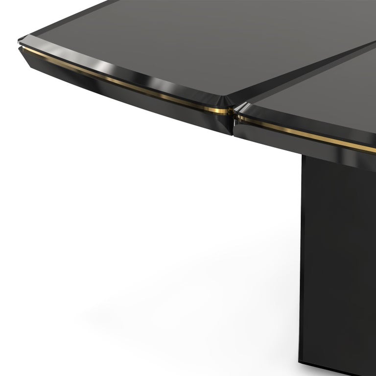 Maxima Dining Table with Gold Plated Brass For Sale at 1stDibs
