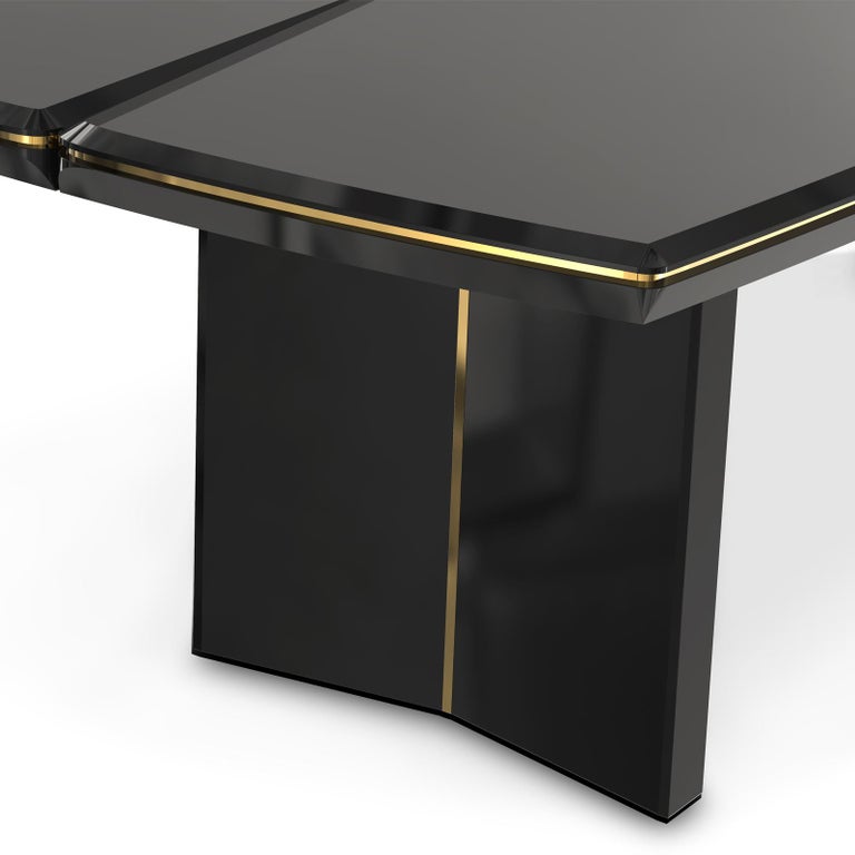Maxima Dining Table with Gold Plated Brass For Sale at 1stDibs