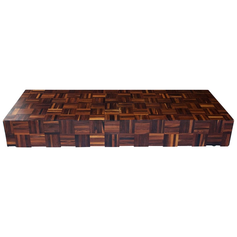 Maximalist Rosewood Fingerblock Parquet Stage, Monumental Platform ...