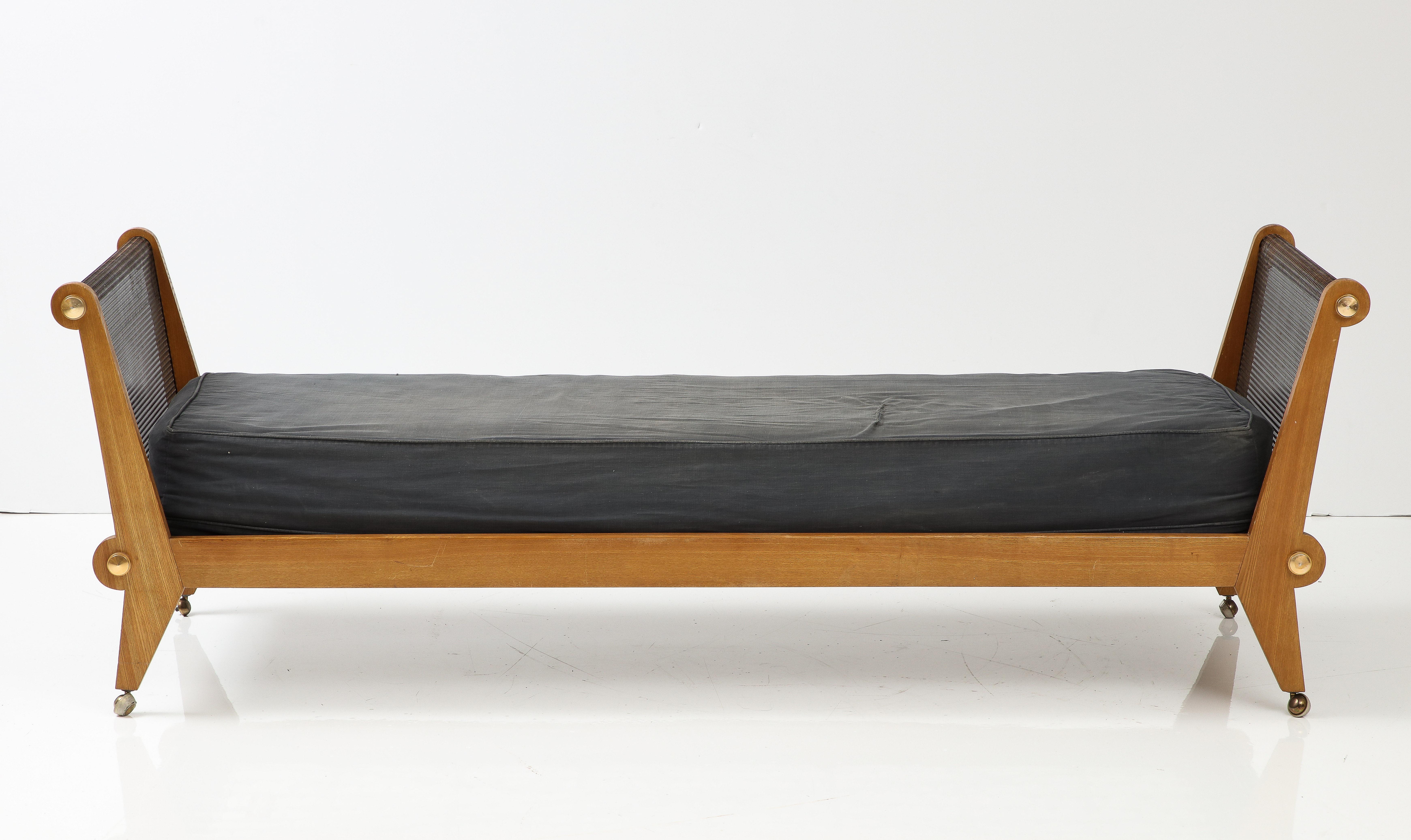 Maxime Old Daybed Perforated Metal Sides and Brass Cabochons, France ...