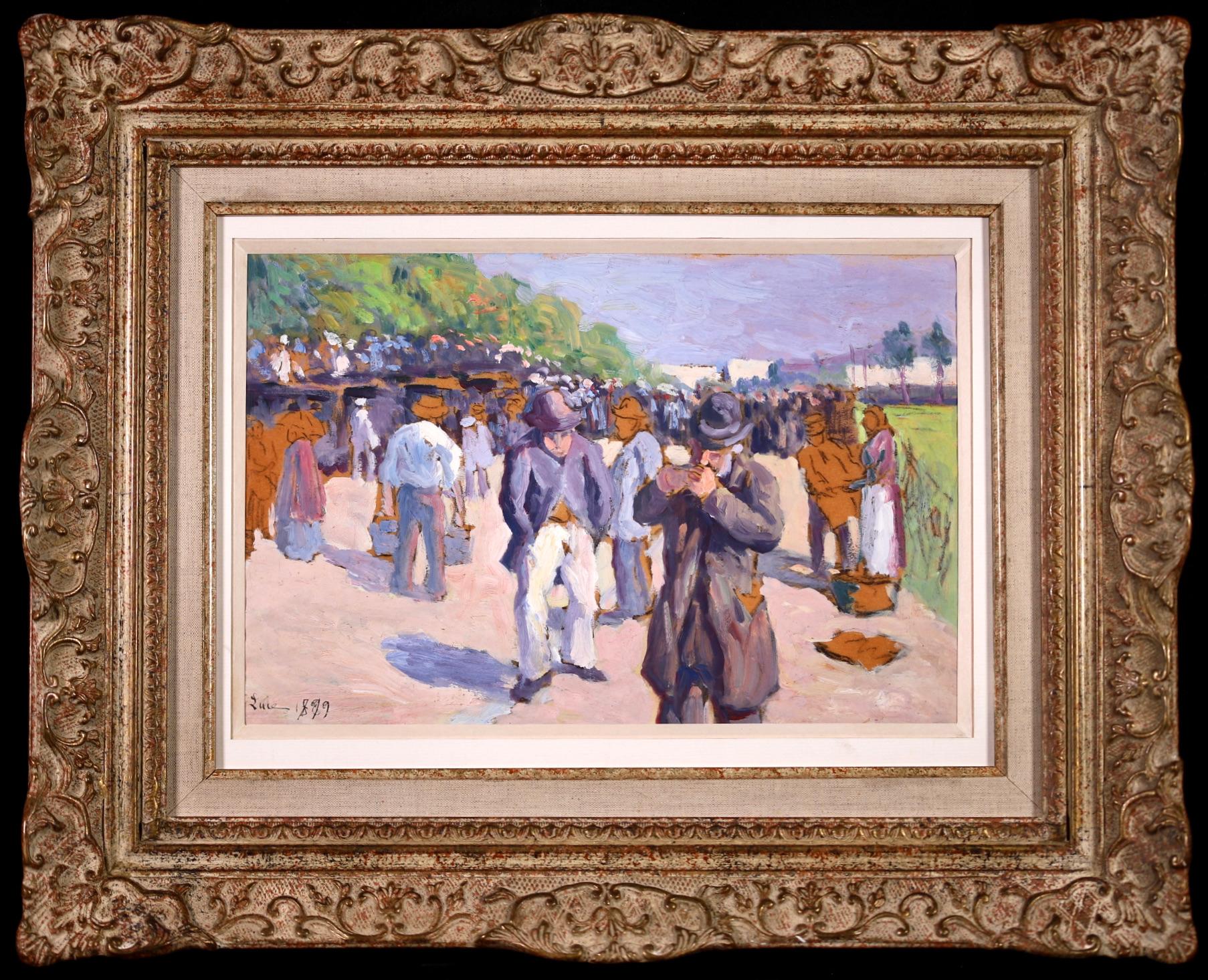 Maximilien Luce - Study for "Notre Dame" - 19th Century Oil, Boats and ...