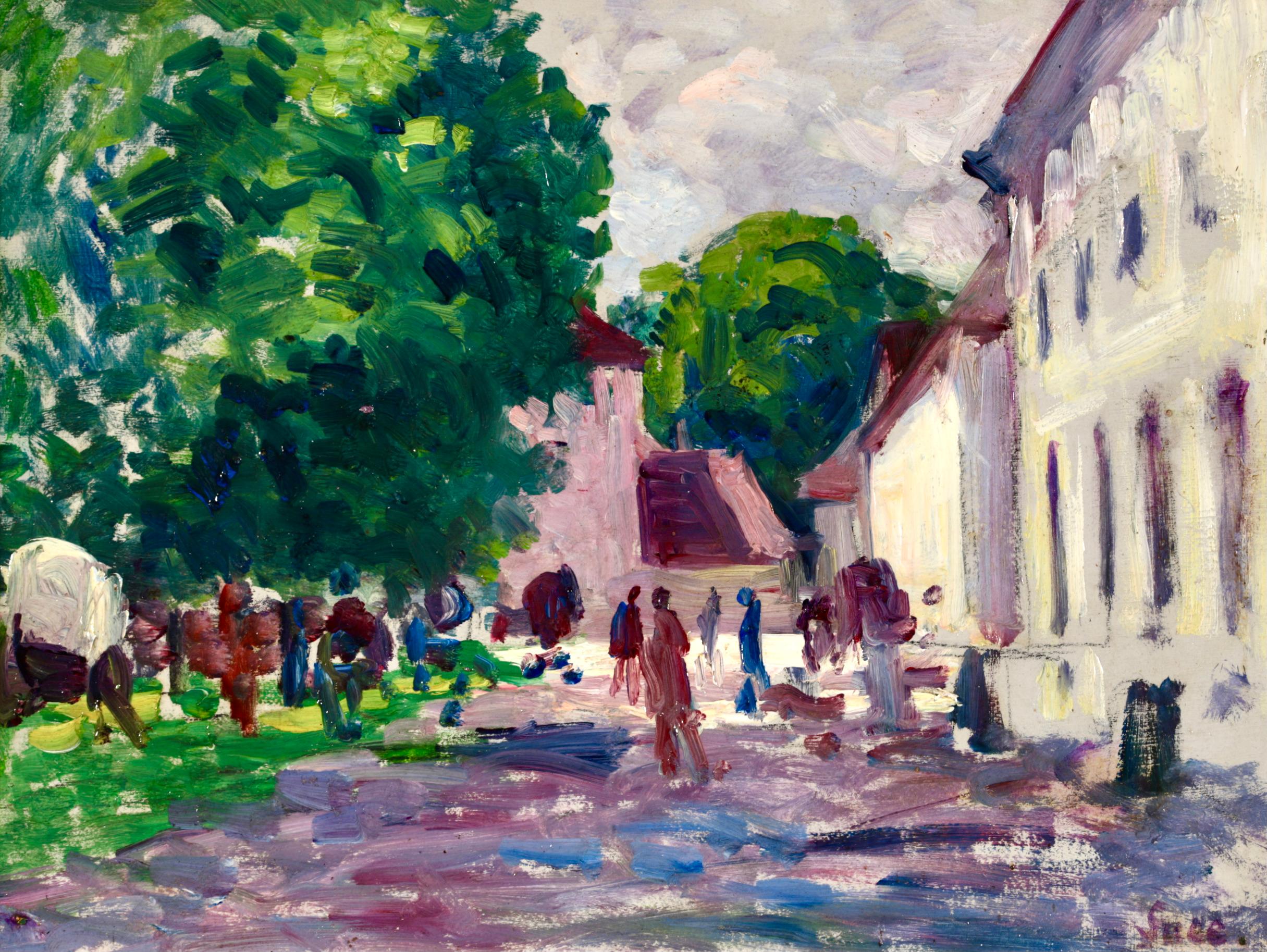 Maximilien Luce - Le Marche du Gisors - Impressionist Landscape Oil ...