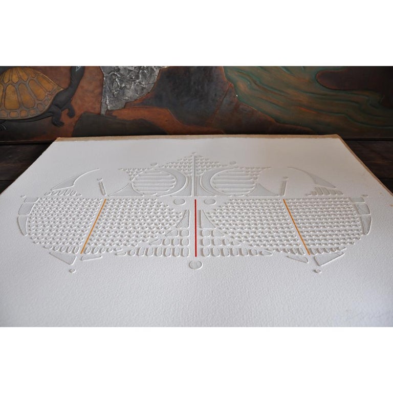 Maxwell Acrylic Casting on Paper Abstract Painting Compounder at 1stDibs