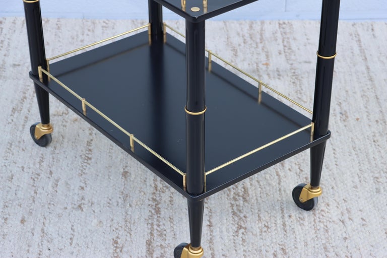 Maxwell Phillips Attributed Brass And Lacquer Two Tier Bar Cart For ...