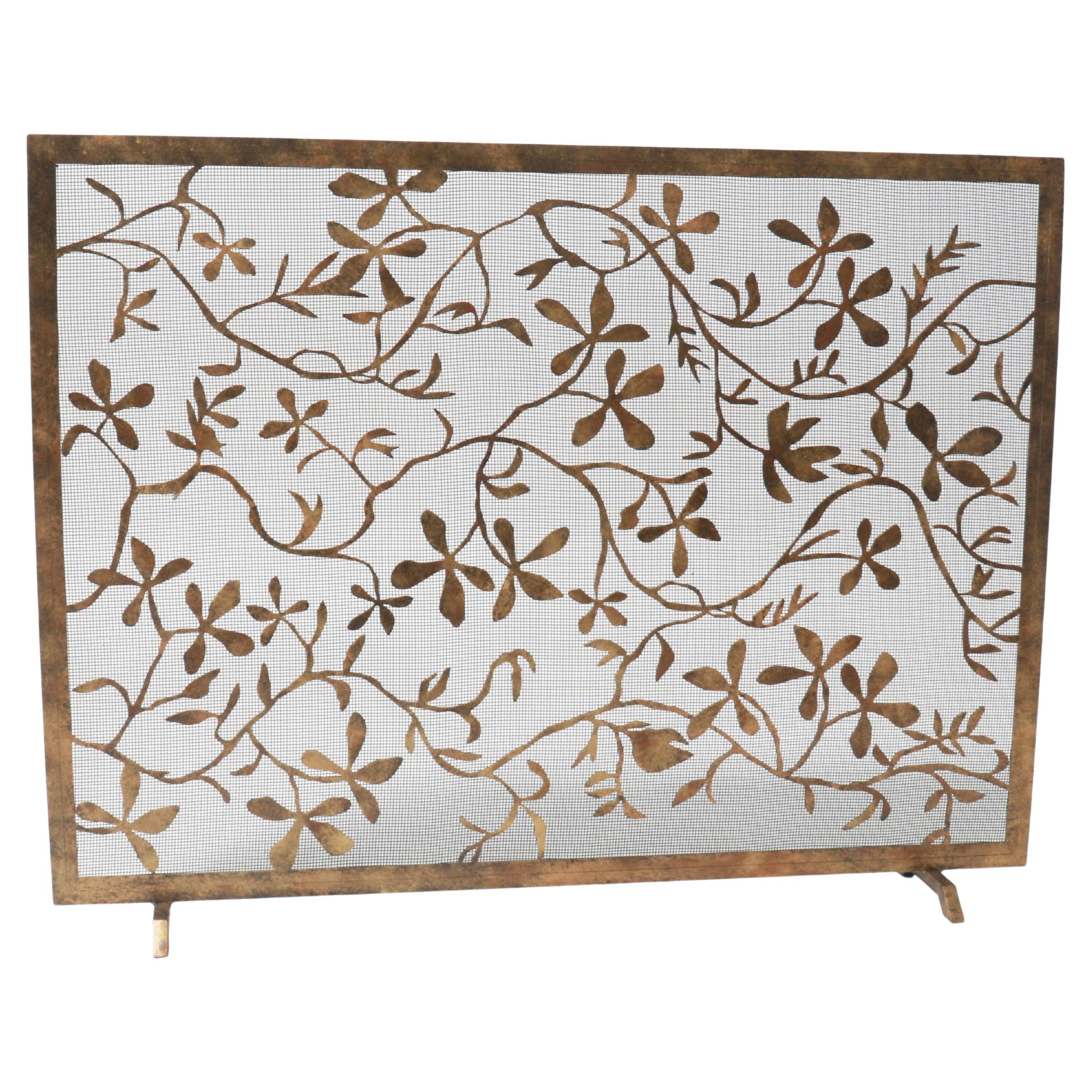 Tapestry Fire Screen in Aged Gold, Ready to Ship For Sale at 1stDibs