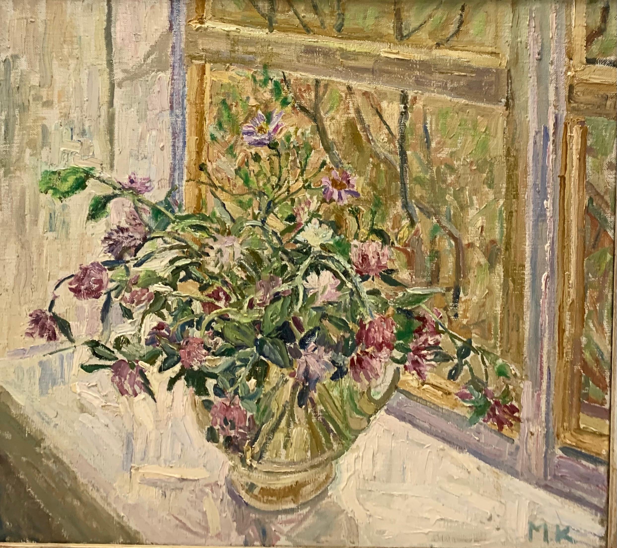 Maya KOPITZEVA - "Flowers on the windowsill" Window, rose, flowers ...