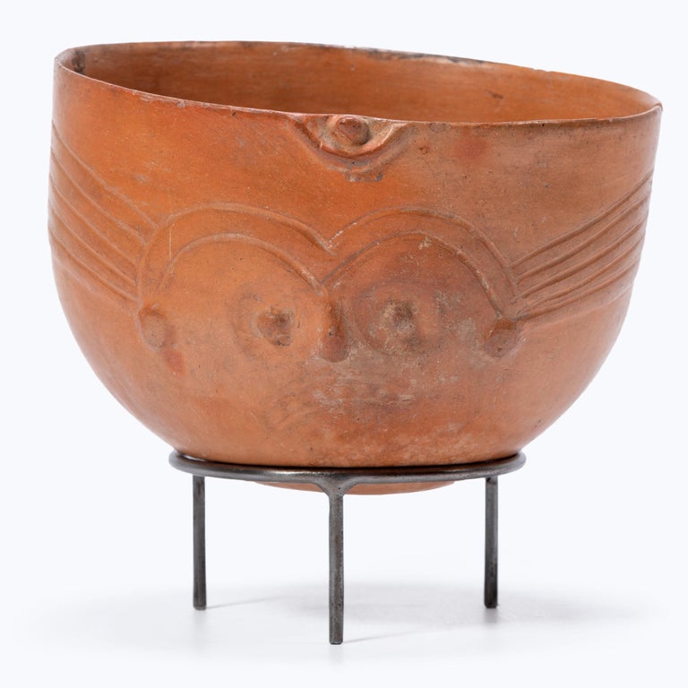 Maya Orangeware Bowl with Face at 1stdibs