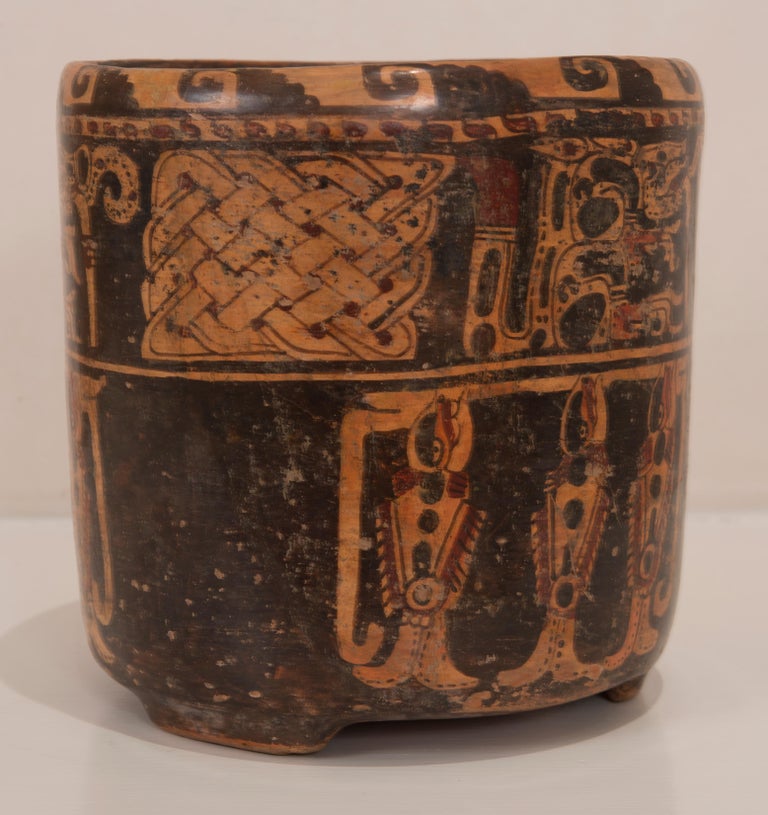 Mayan Cylinder Vessel For Sale at 1stDibs