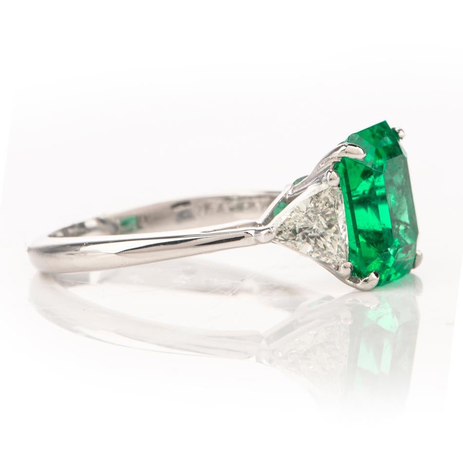Mayors Certified 3.03 Carat Colombian Emerald Diamond Platinum Cocktail ...
