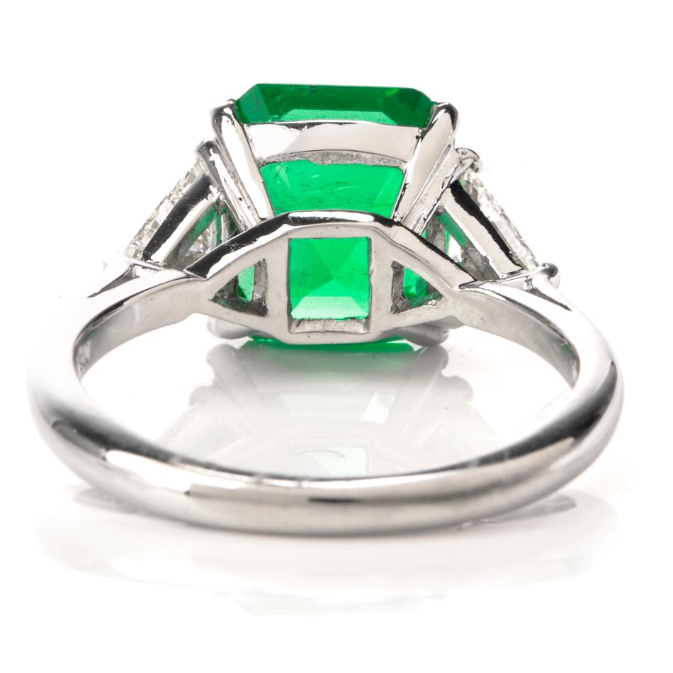 Mayors Certified 3.03 Carat Colombian Emerald Diamond Platinum Cocktail ...