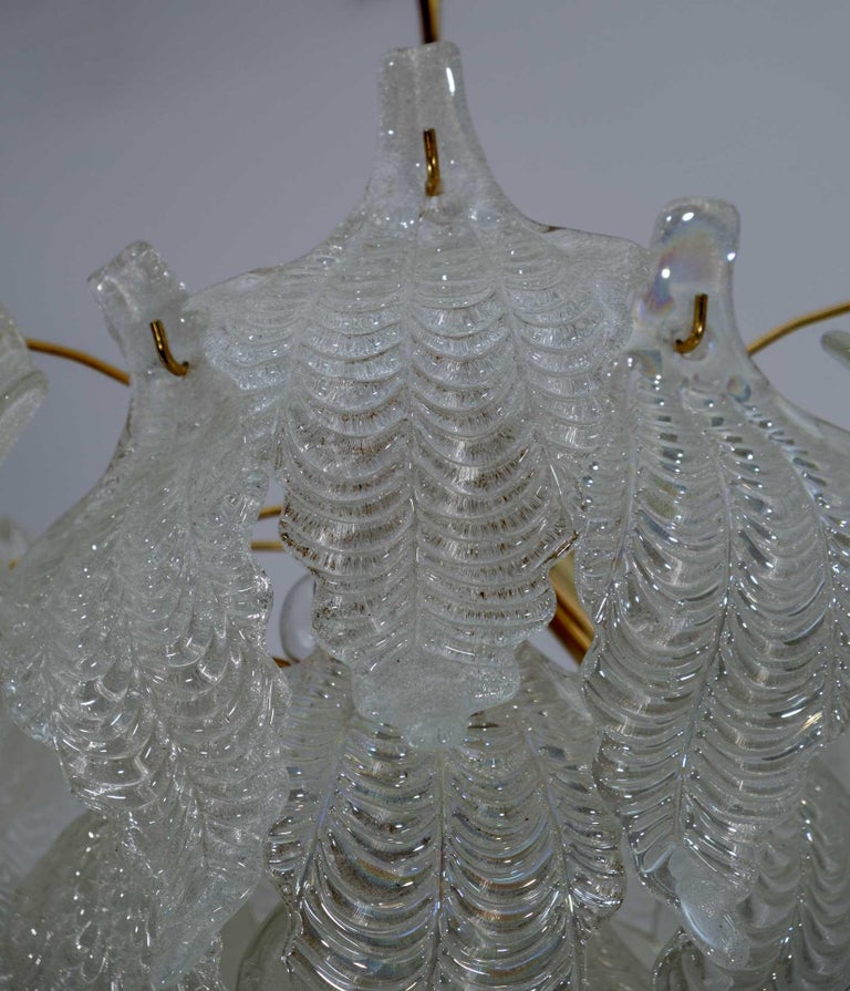 Lustre en verre de Murano à feuilles Mazzega, style mi-siècle moderne ...