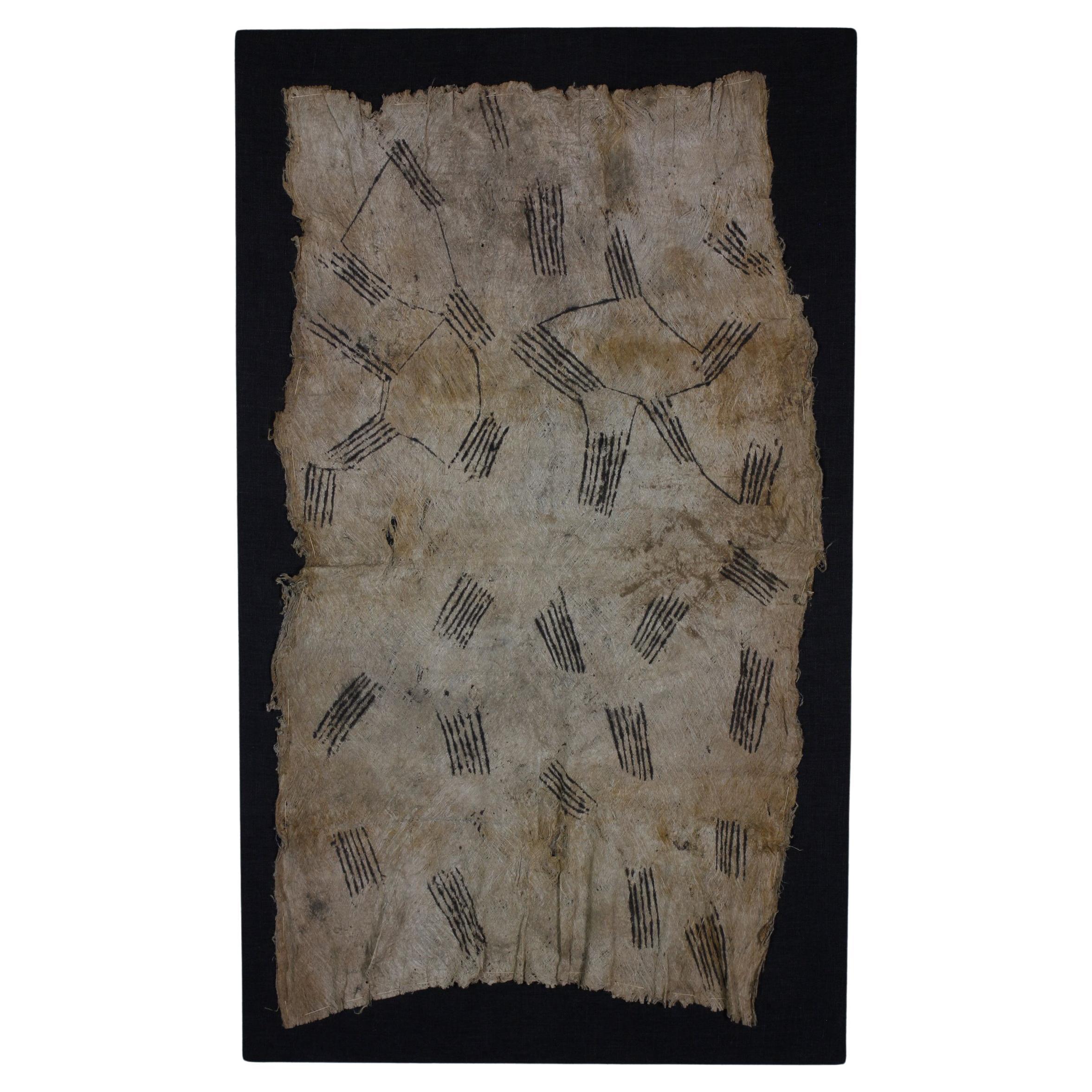 Mbuti Ituri traditional handpainted Pygmee bark cloth For Sale at 1stDibs