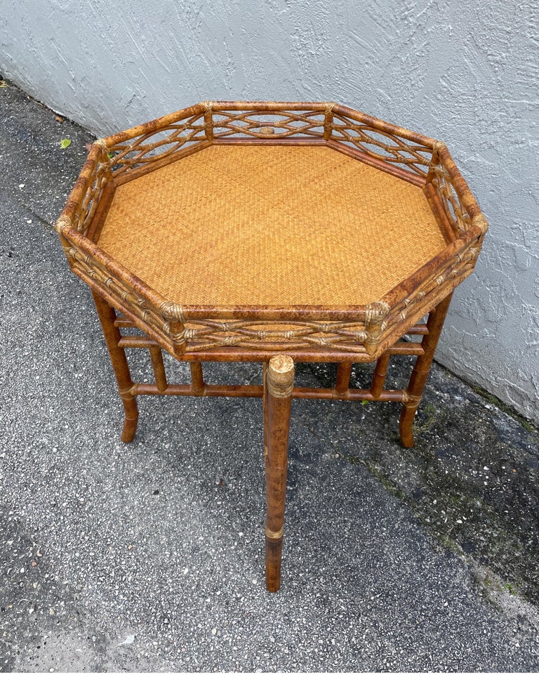 Mc Guire Chinoiserie Style Bamboo Tray Table For Sale at 1stDibs
