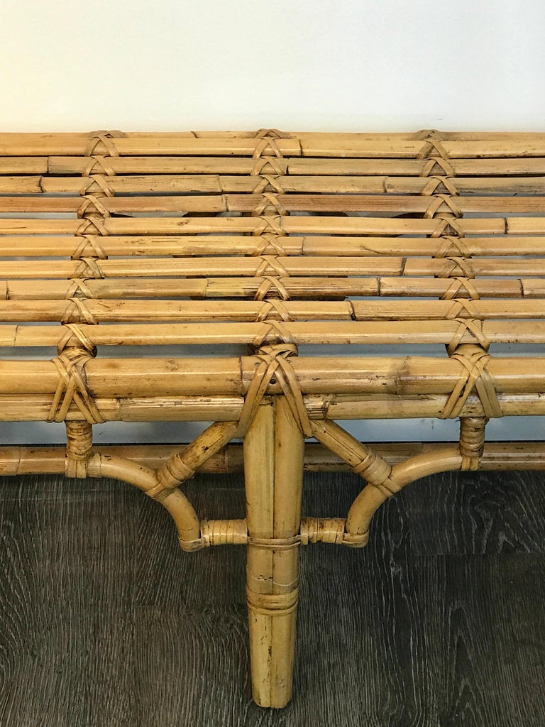 McGuire Bamboo and Rattan Long Bench at 1stDibs