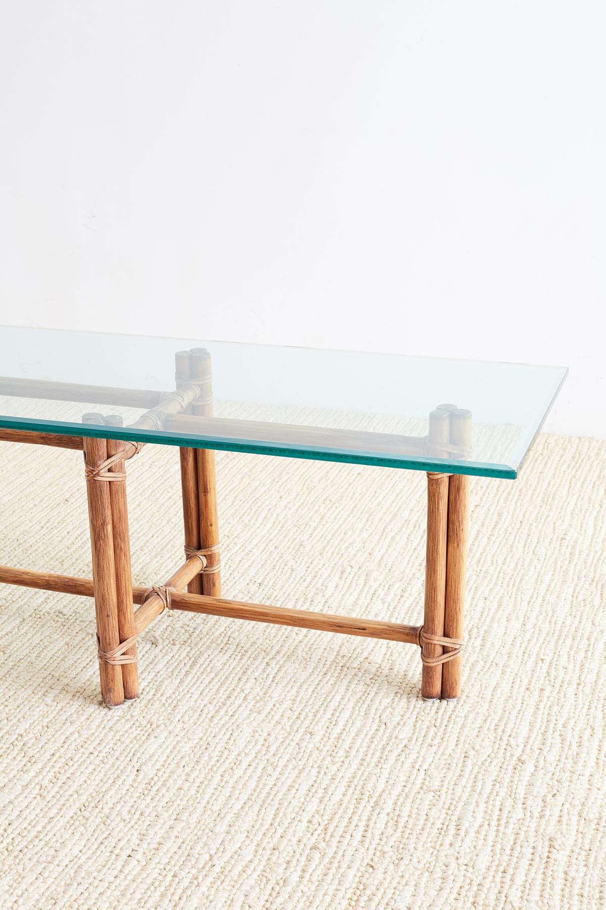 McGuire Bamboo Rattan Low Cocktail Table at 1stDibs