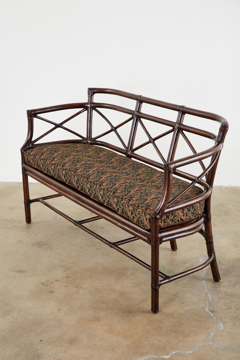 McGuire Bamboo Rattan Organic Modern Gondola Settee Bench For Sale at ...