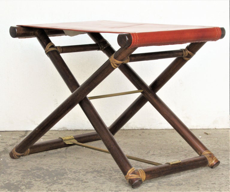 McGuire Furniture Company Folding X-Form Campaign Stools at 1stDibs