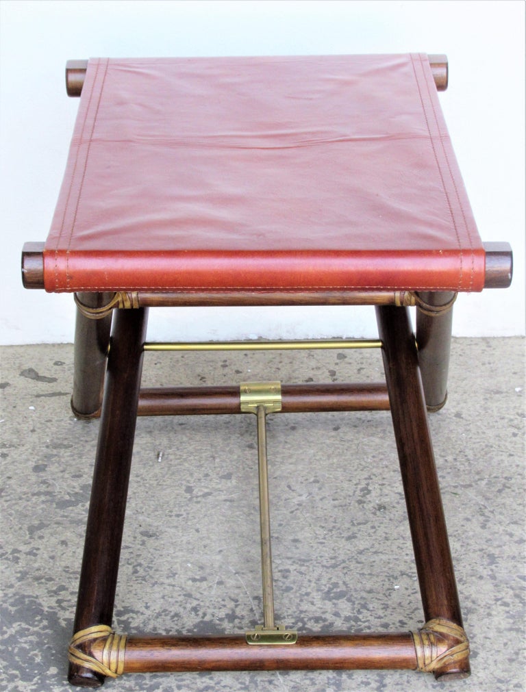 McGuire Furniture Company Folding X-Form Campaign Stools at 1stDibs