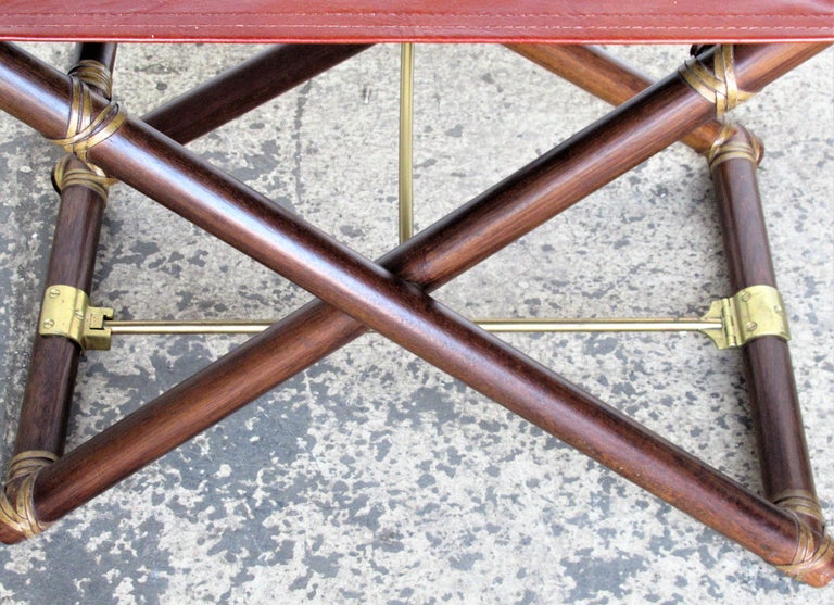 McGuire Furniture Company Folding X-Form Campaign Stools at 1stDibs