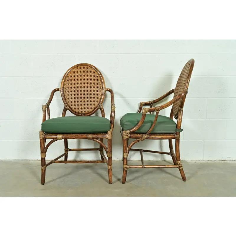 McGuire Hollywood Regency Organic Modern Bamboo and Cane Armchairs ...