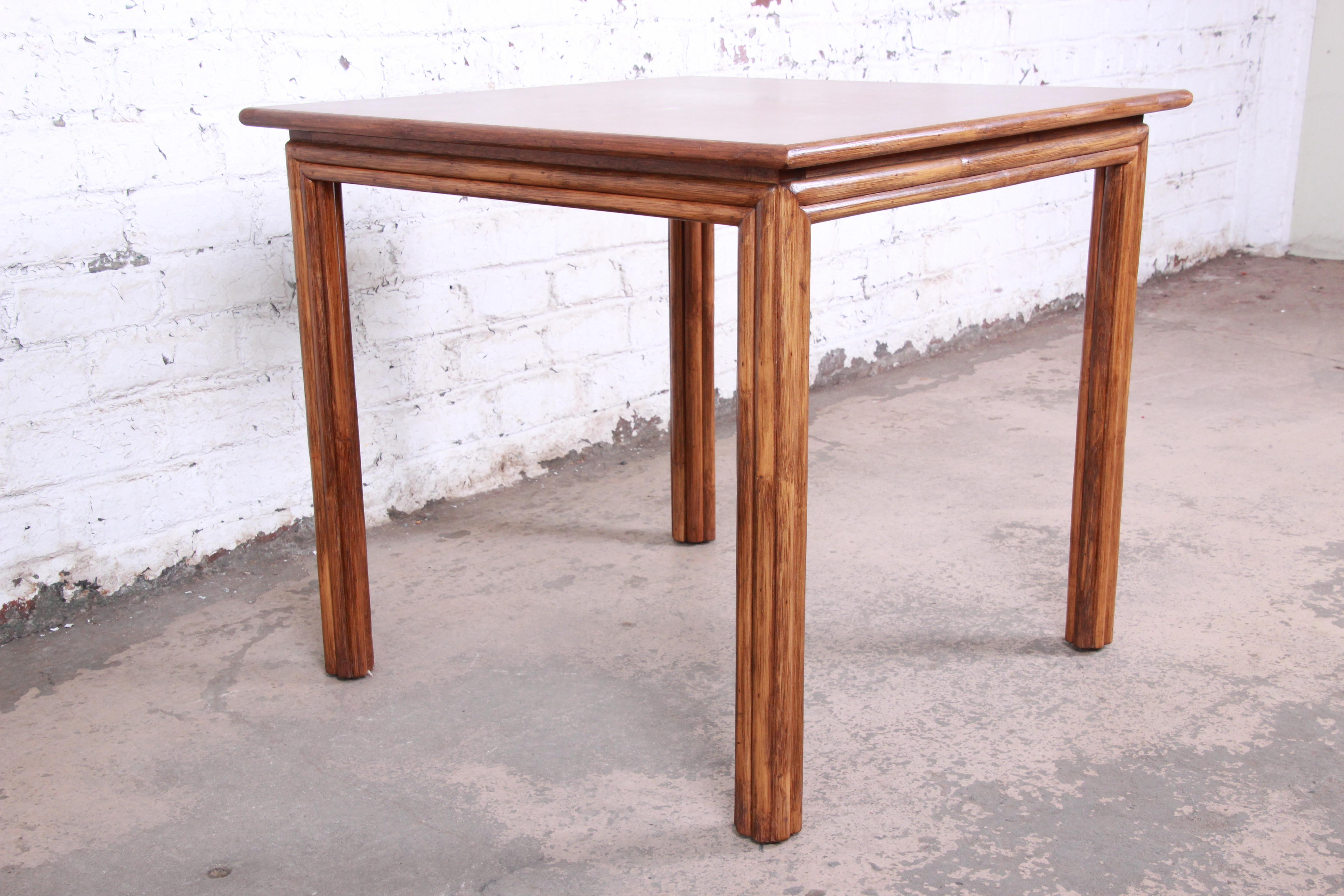 McGuire Midcentury Hollywood Regency Rattan Dining or Game Table at ...