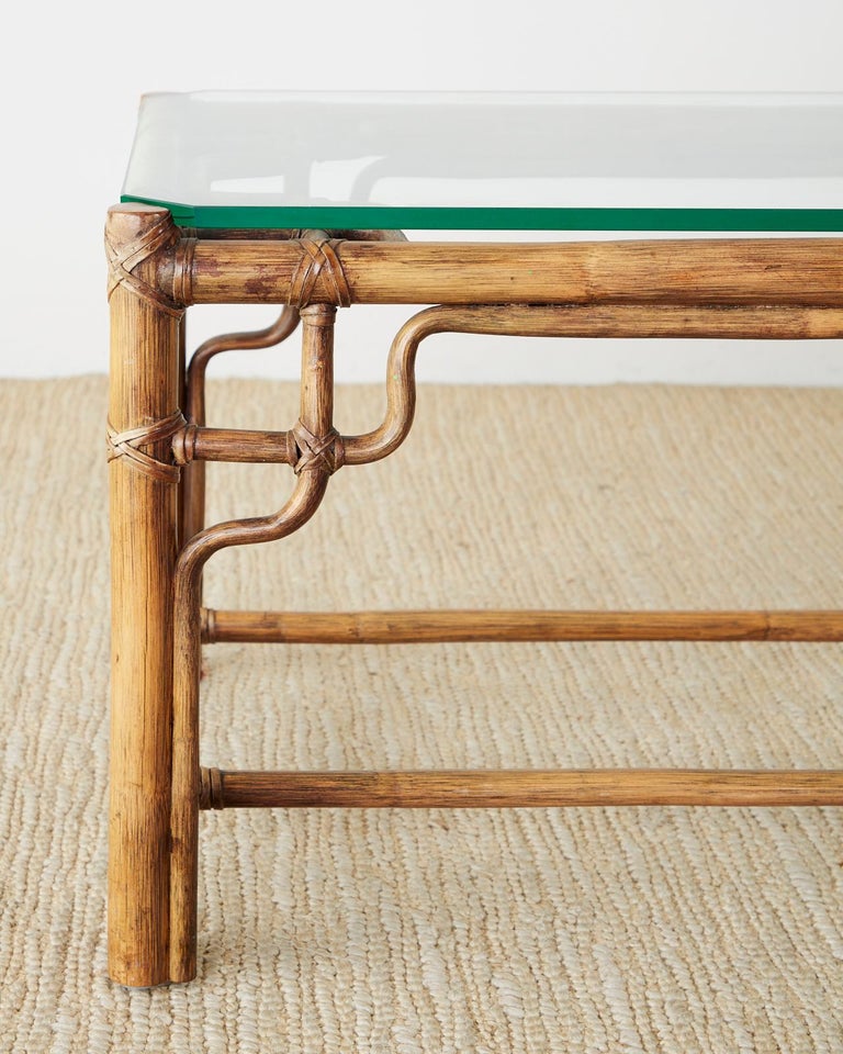 McGuire Organic Modern Bamboo Rattan Cocktail Table at 1stDibs