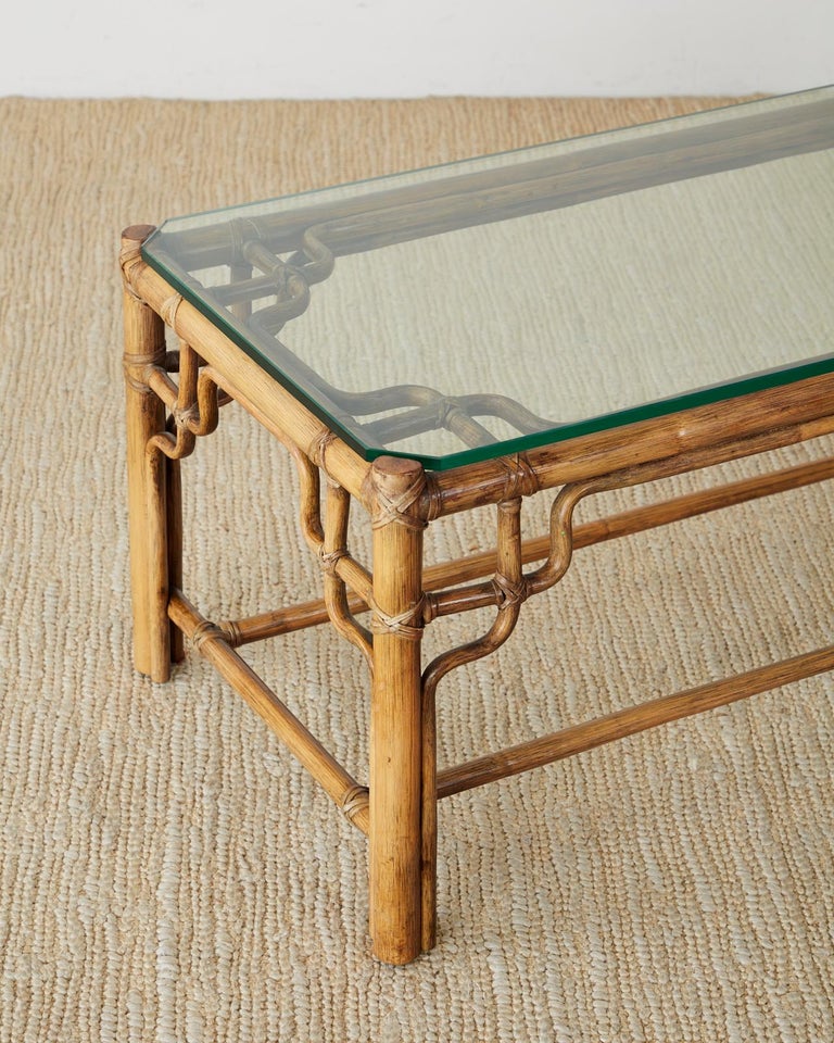 McGuire Organic Modern Bamboo Rattan Cocktail Table at 1stDibs