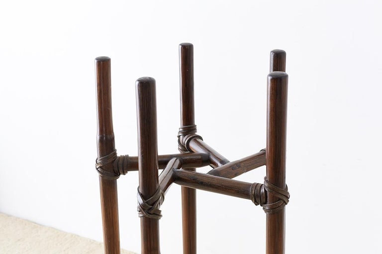 McGuire Organic Modern Bamboo Rattan Plant Stand at 1stDibs