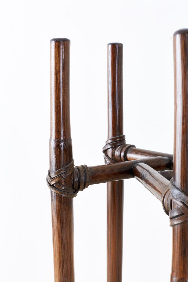 McGuire Organic Modern Bamboo Rattan Plant Stand at 1stDibs