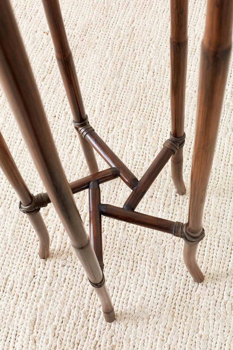McGuire Organic Modern Bamboo Rattan Plant Stand at 1stDibs