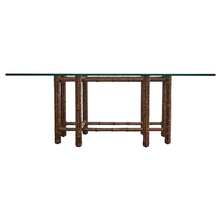 McGuire Organic Modern Bamboo Rattan Rectangular Dining Table For Sale ...