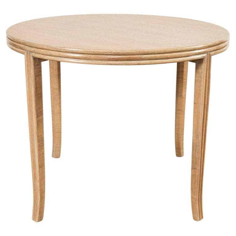 McGuire Organic Modern Cerused Rattan Oak Breakfast Dining Table For ...