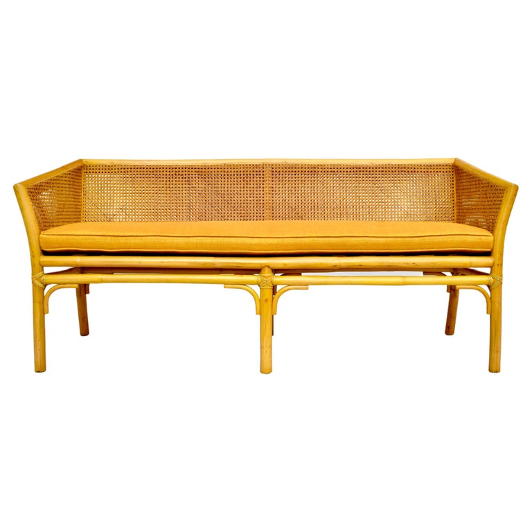 McGuire Organic Modern Double Caned Rattan Sofa Settee Window Bench at ...