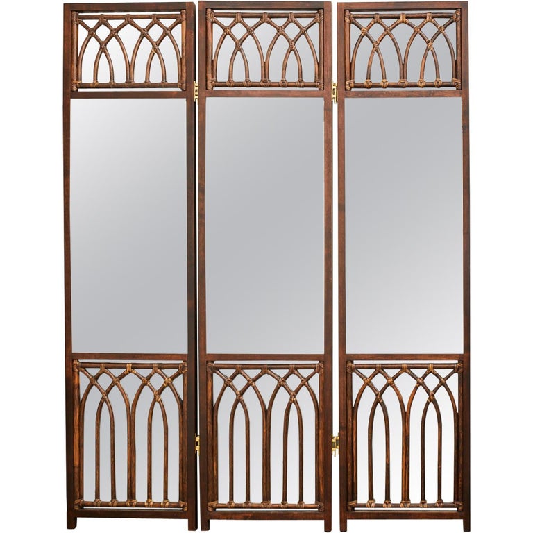 McGuire Organic Modern Rattan Folding Three-Panel Screen For Sale at ...