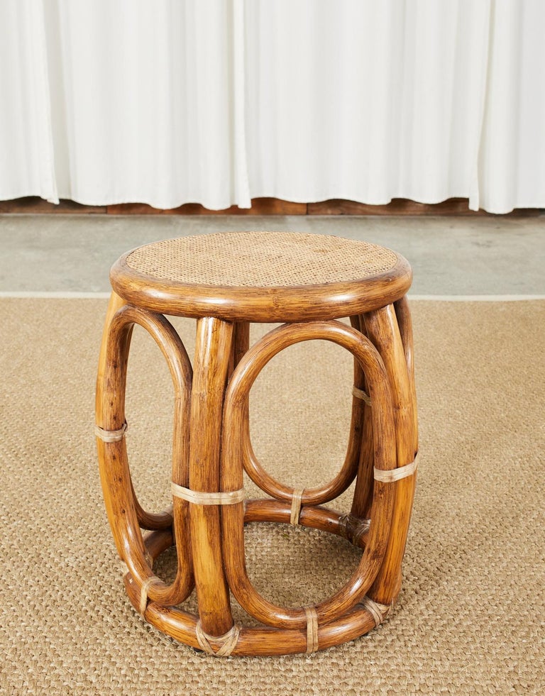 McGuire Rattan Taboret Drum Stool or Drink Table at 1stDibs | serena ...