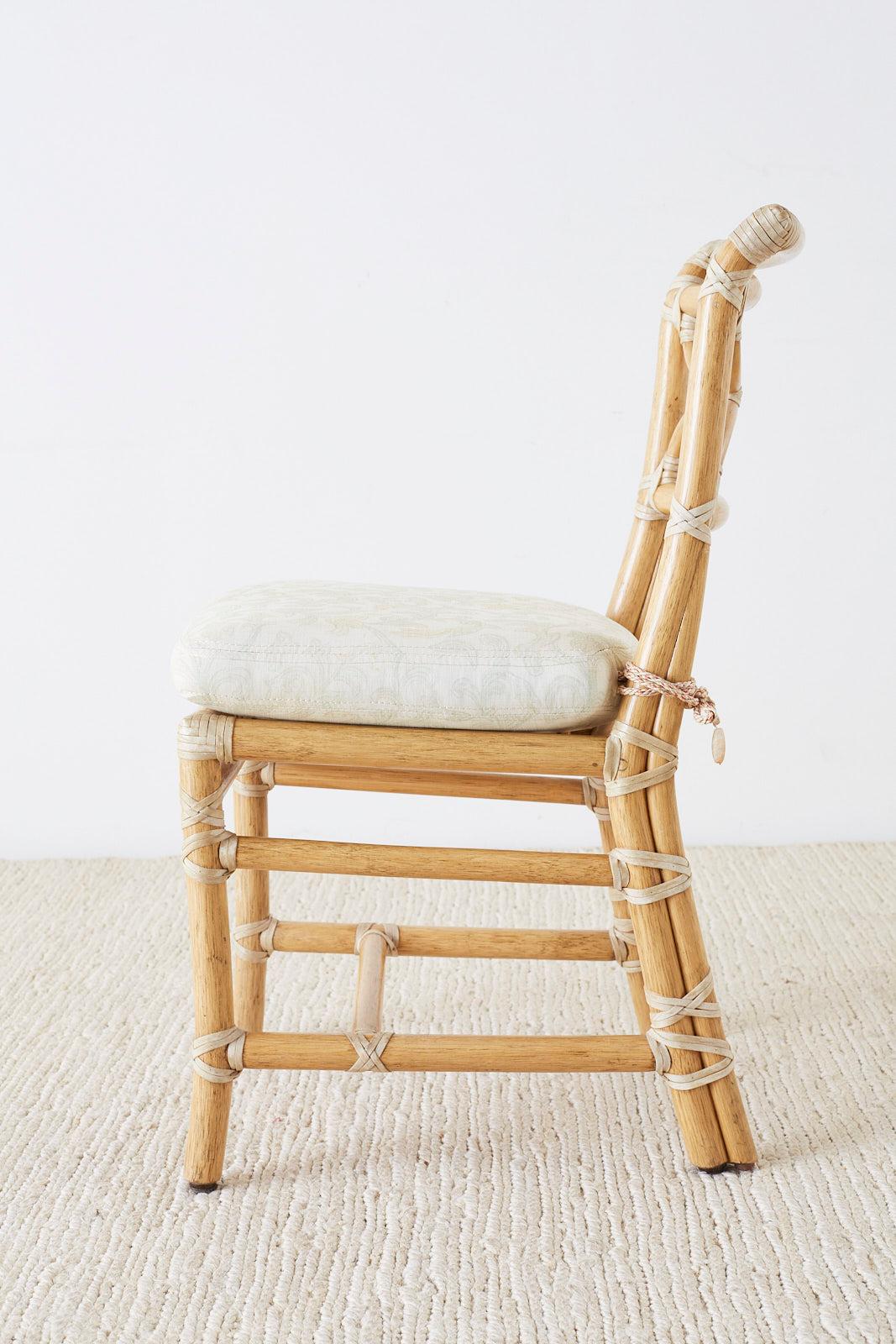 McGuire Set of Six Organic Modern Rattan Dining Chairs at 1stDibs