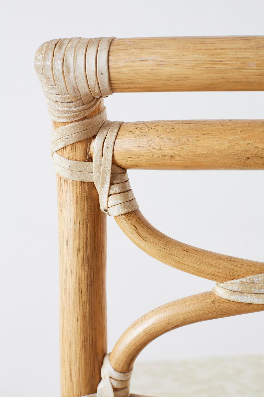 McGuire Set of Six Organic Modern Rattan Dining Chairs at 1stDibs