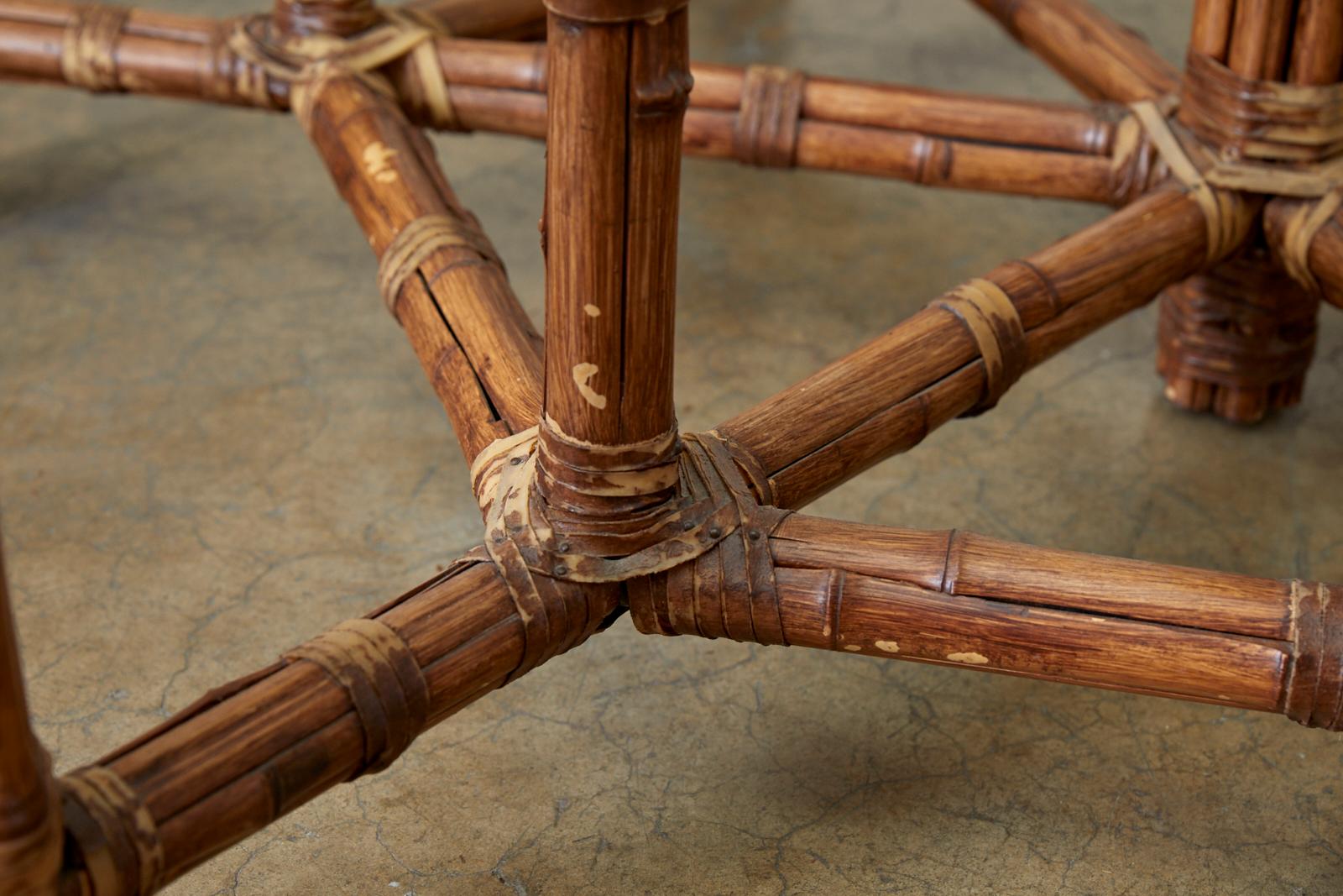 McGuire Style Organic Modern Bamboo Hexagonal Dining Table at 1stDibs ...