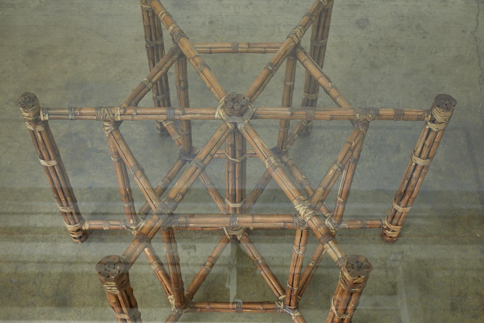 McGuire Style Organic Modern Bamboo Hexagonal Dining Table at 1stDibs ...