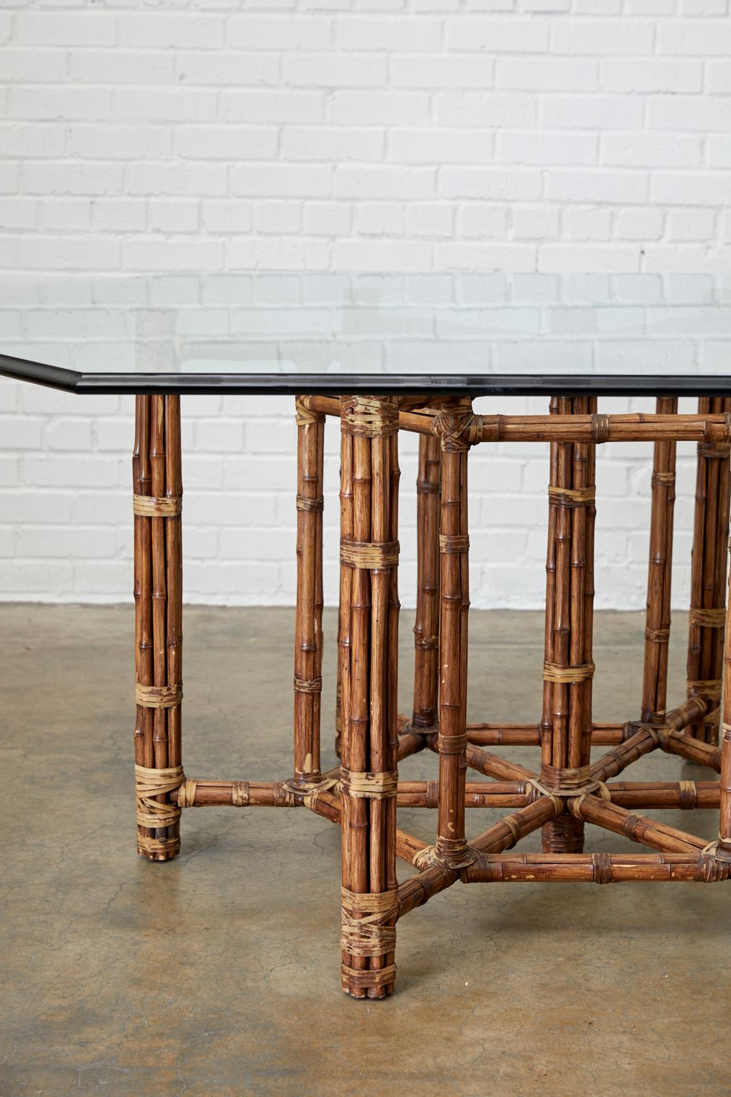 McGuire Style Organic Modern Bamboo Hexagonal Dining Table at 1stDibs ...