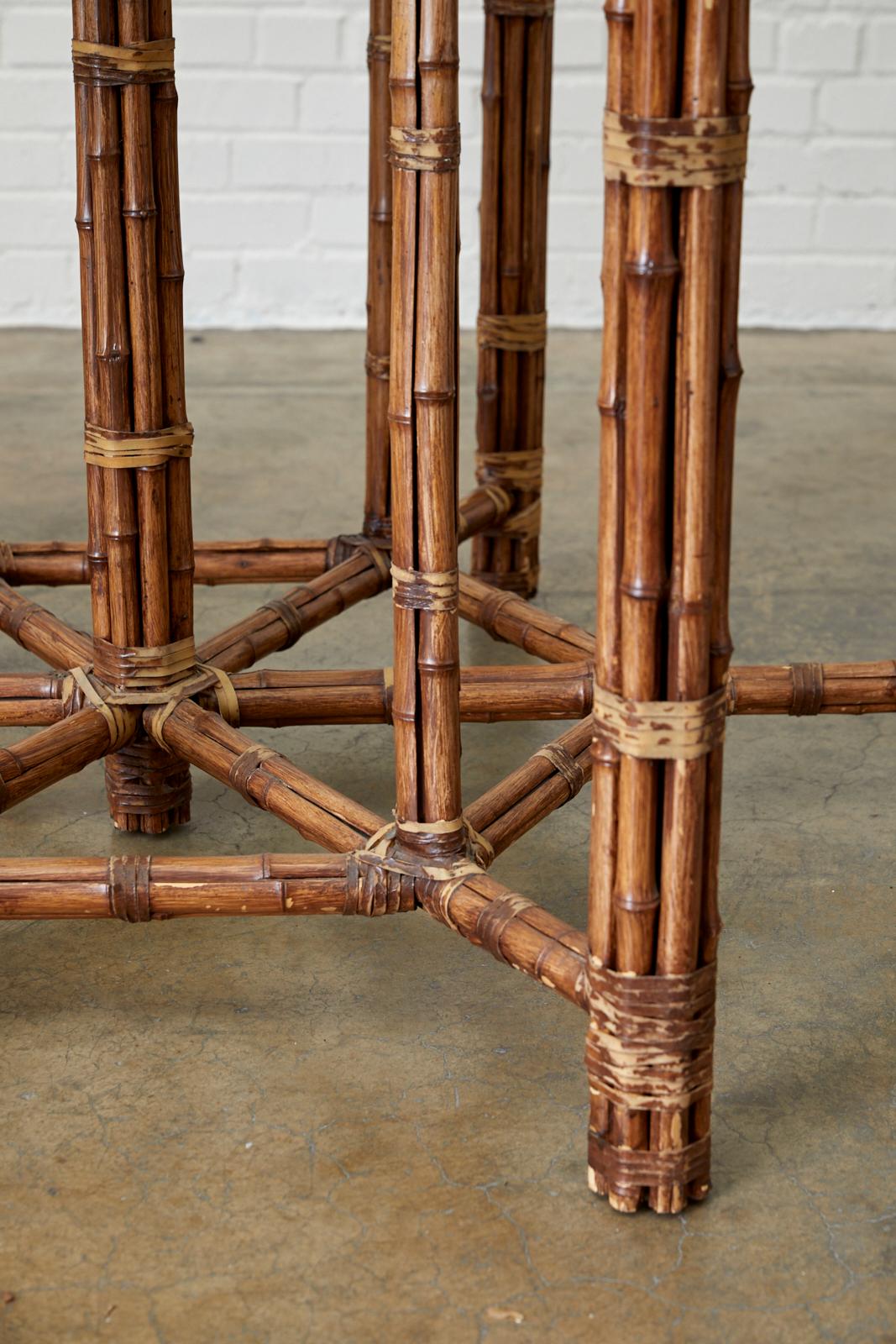 McGuire Style Organic Modern Bamboo Hexagonal Dining Table at 1stDibs ...