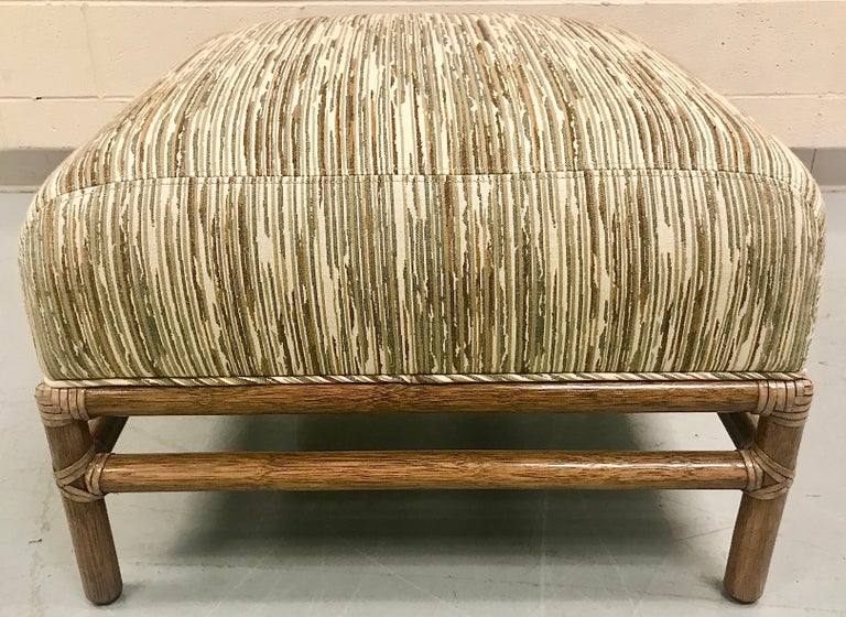 McGuire Toscana Rattan Square Ottoman For Sale at 1stDibs