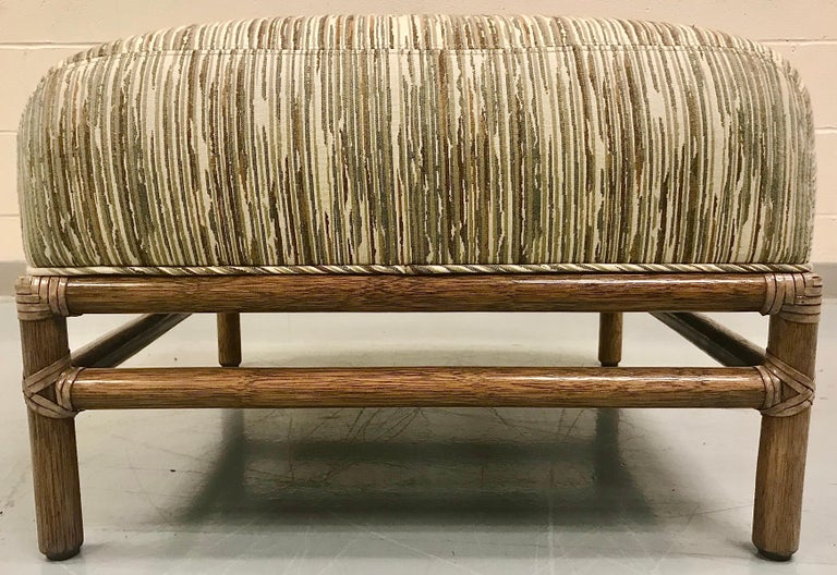 McGuire Toscana Rattan Square Ottoman For Sale at 1stDibs