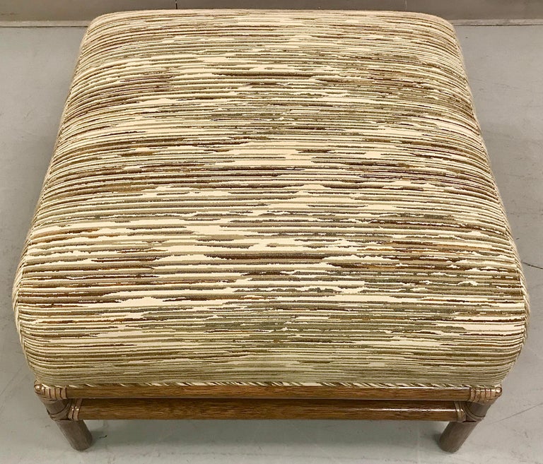 McGuire Toscana Rattan Square Ottoman For Sale at 1stDibs